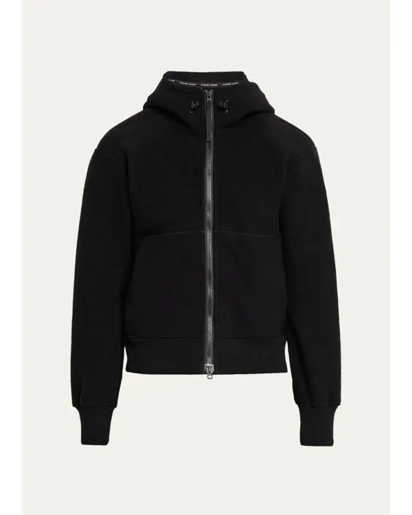 Canada Goose Chilliwack Fleece Hooded Bomber Jacket - Black