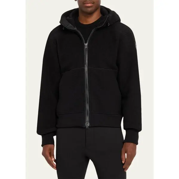 Canada Goose Chilliwack Fleece Hooded Bomber Jacket - Black