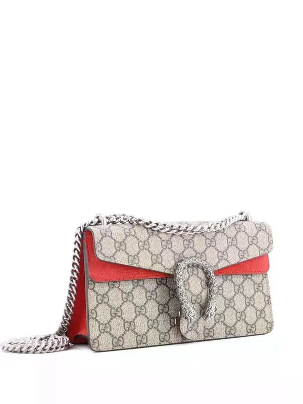 Gucci Dionysus Small Shoulder Bag Gg Coated Canvas With Crystal Embellished Metal - Brown