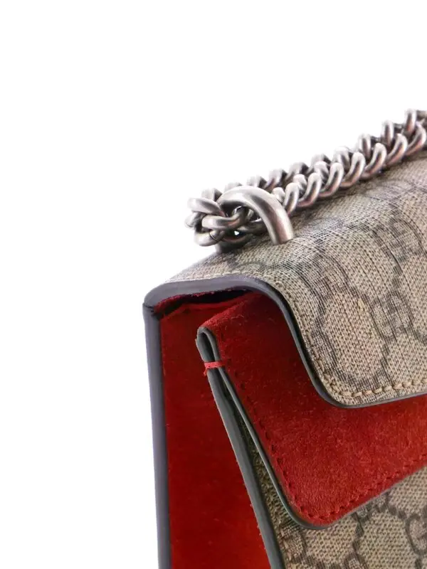 Gucci Dionysus Small Shoulder Bag Gg Coated Canvas With Crystal Embellished Metal - Brown