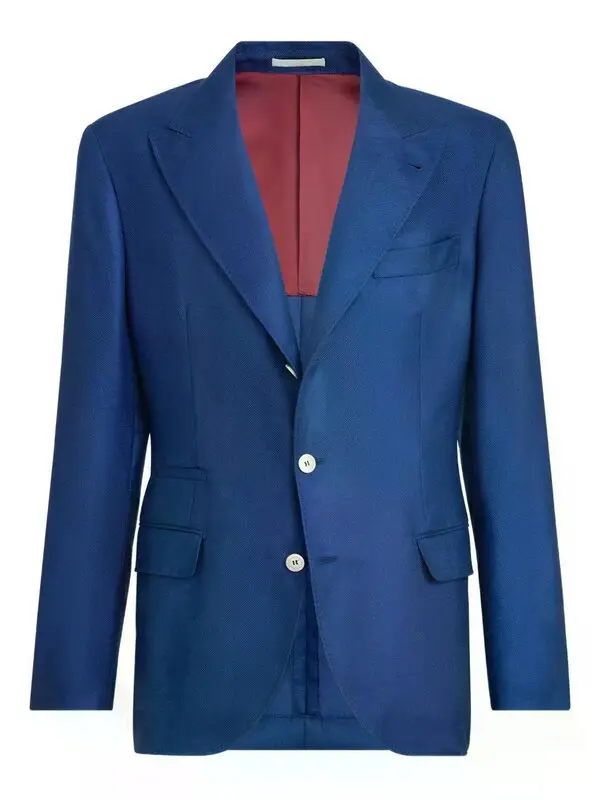Brunello Cucinelli Peak-lapels Blazer - Blue
