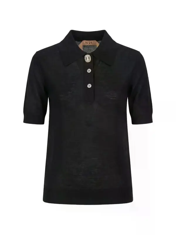 N°21 Jewel-button Polo Shirt