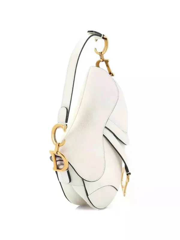 Dior Saddle Handbag Leather Mini Shoulder Bag - White