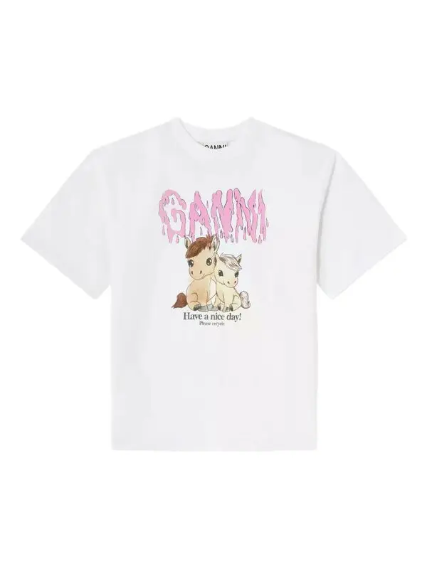GANNI Graphic T-shirt - White