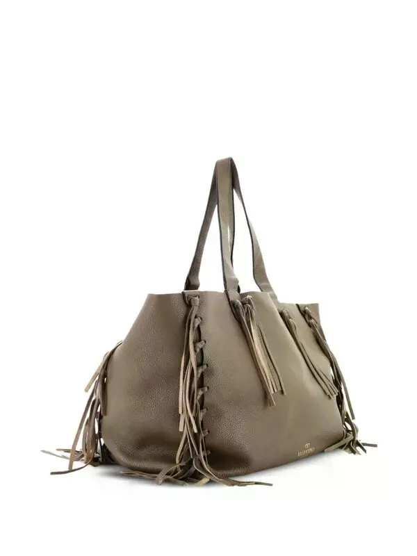 Valentino Garavani C-rockee Fringe Leather Medium Tote Bag