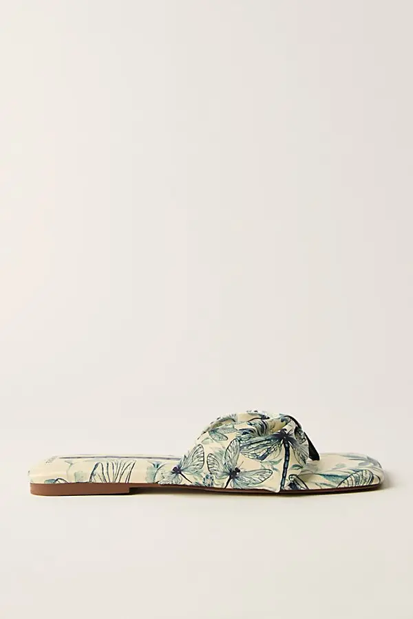 Free People Tia Ruched Printed Sandals - Dragonfly Bandana