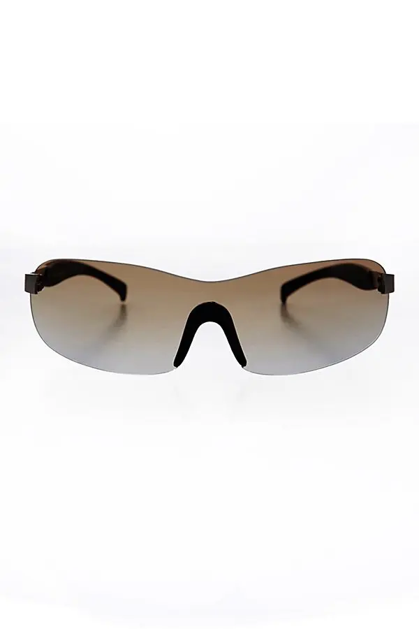 SUNGLASS MUSEUM Vintage Lance Colorful Shield Sunglasses - Brown