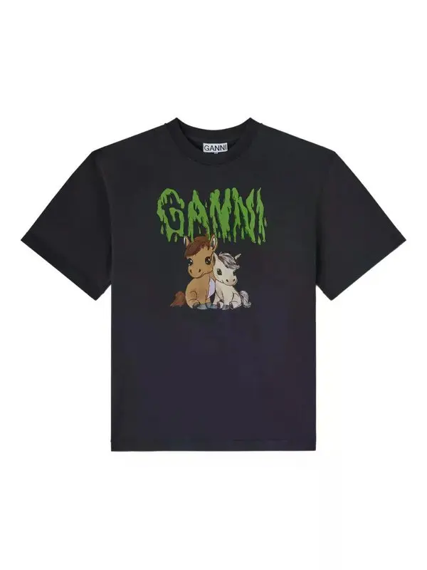 GANNI Graphic-print T-shirt