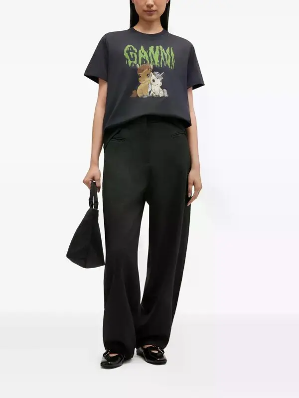 GANNI Graphic-print T-shirt