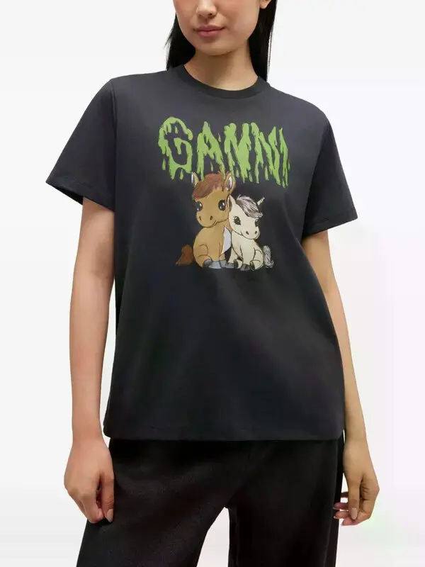 GANNI Graphic-print T-shirt