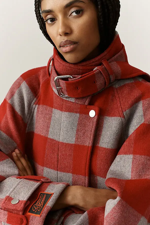 DAMSON MADDER Wool Mock-neck Bomber Jacket