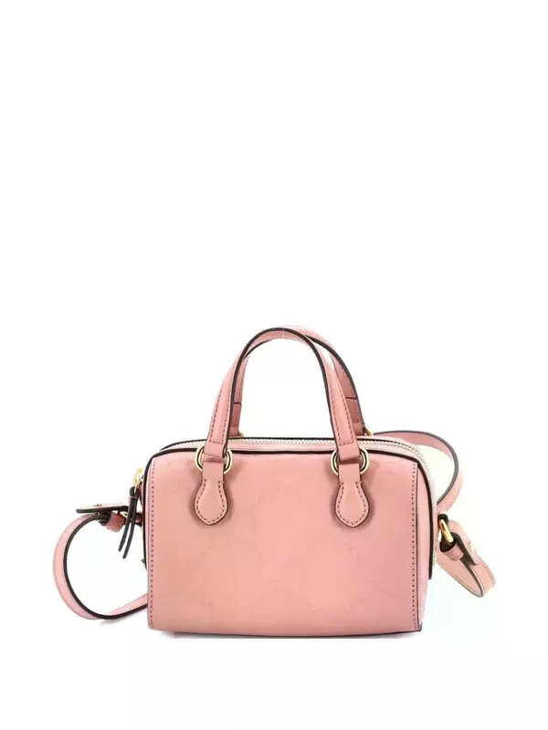 Gucci Convertible Boston Bag Jumbo Gg Embossed Leather Super Mini
