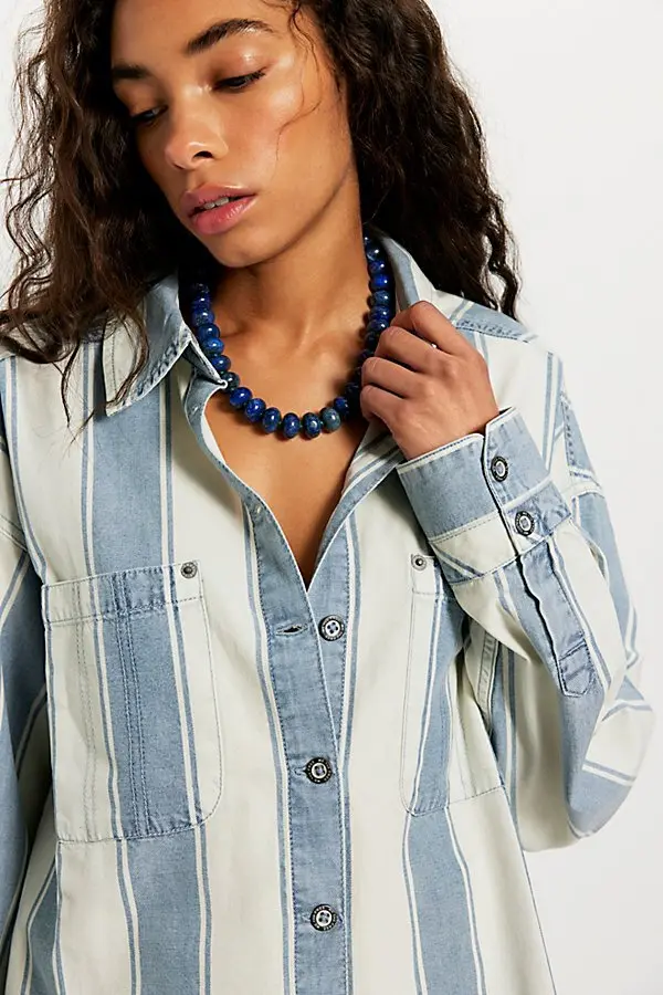 Free People We The Free Crossroads Striped Shirt