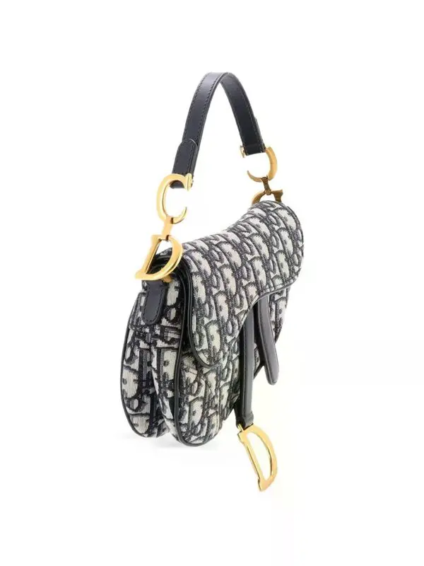 Dior Saddle Oblique Canvas Mini Shoulder Bag - Blue