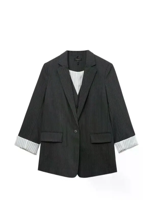 Rag & Bone Pinstripe Three-quarter-sleeve Blazer