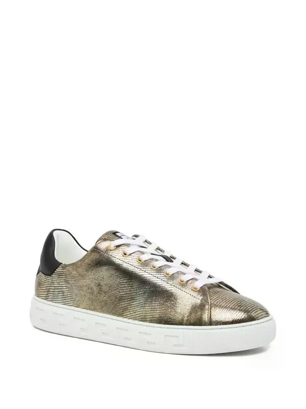 Versace Greca Lace-up Trainers - Gold