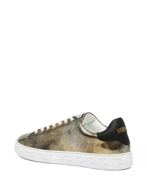 Versace Greca Lace-up Trainers - Gold
