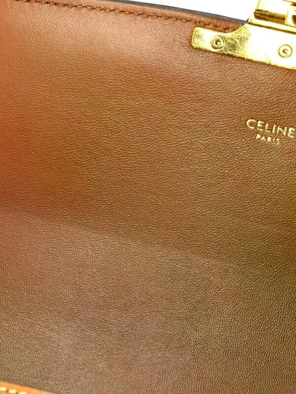 Celine Triomphe Coated Canvas Medium Shoulder Bag - Brown