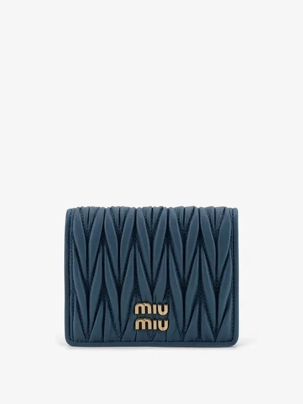 Miu Miu Quilted Leather Wallet - Blue