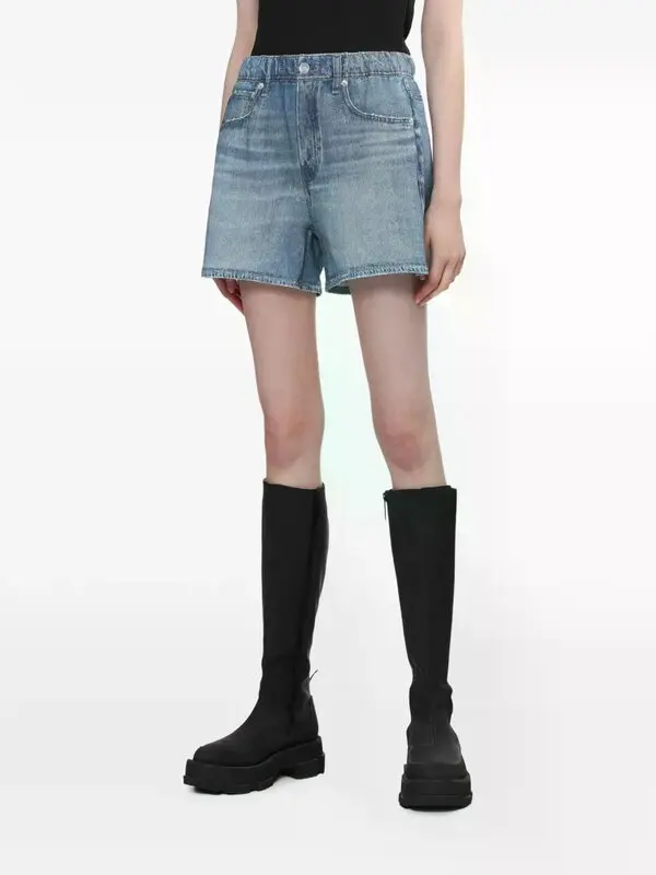 Rag & Bone Distressed Elasticated Shorts - Blue
