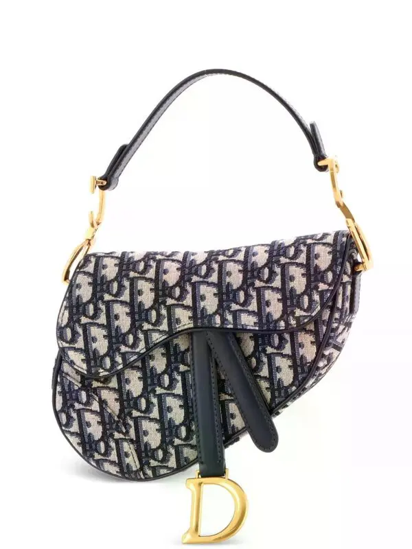 Dior Saddle Handbag Oblique Canvas Mini - Blue