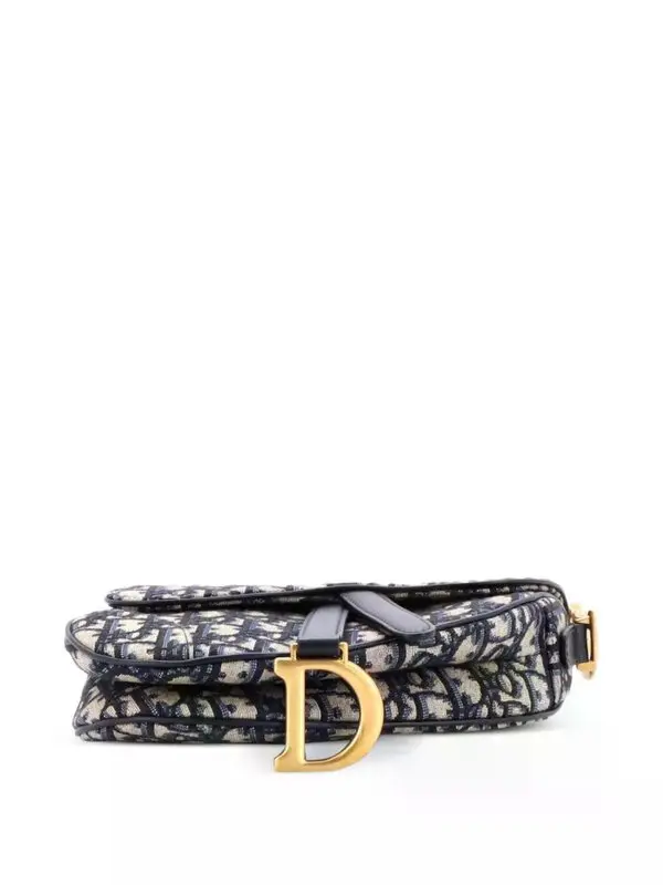 Dior Saddle Handbag Oblique Canvas Mini - Blue
