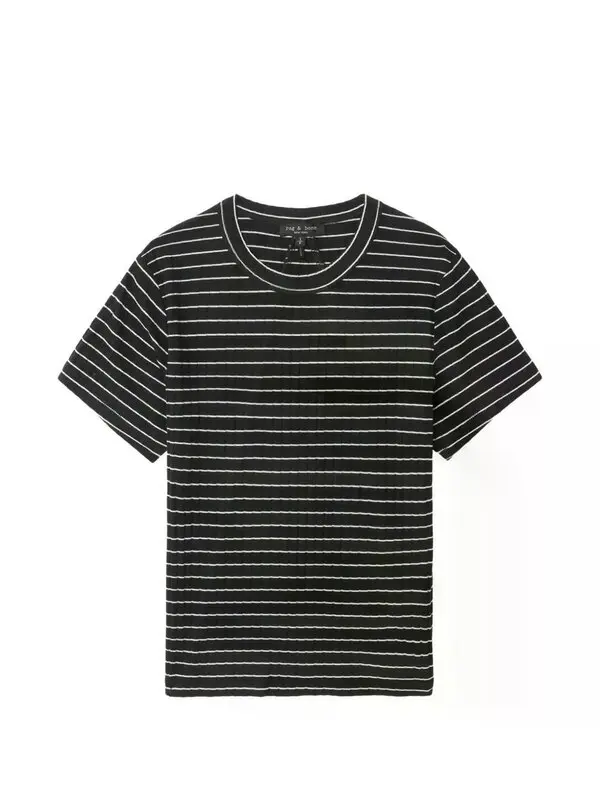 Rag & Bone Striped Ribbed T-shirt - Black
