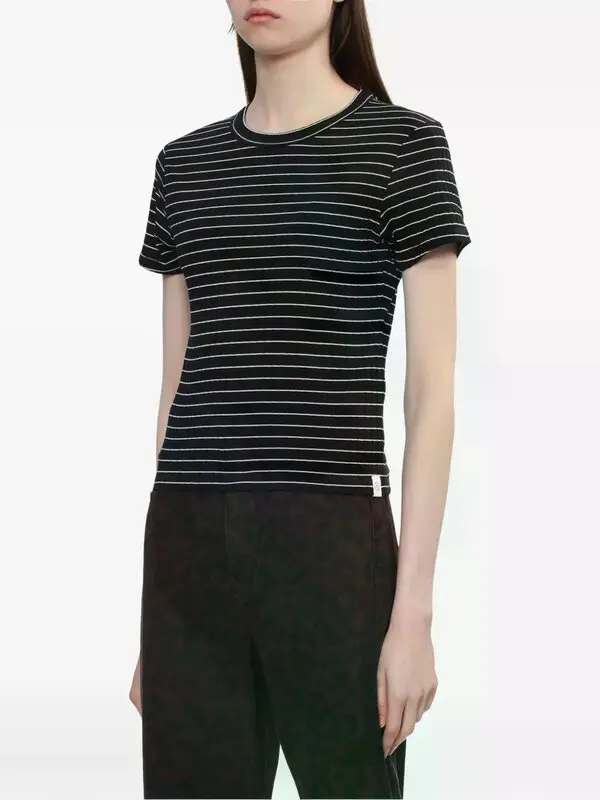 Rag & Bone Striped Ribbed T-shirt - Black