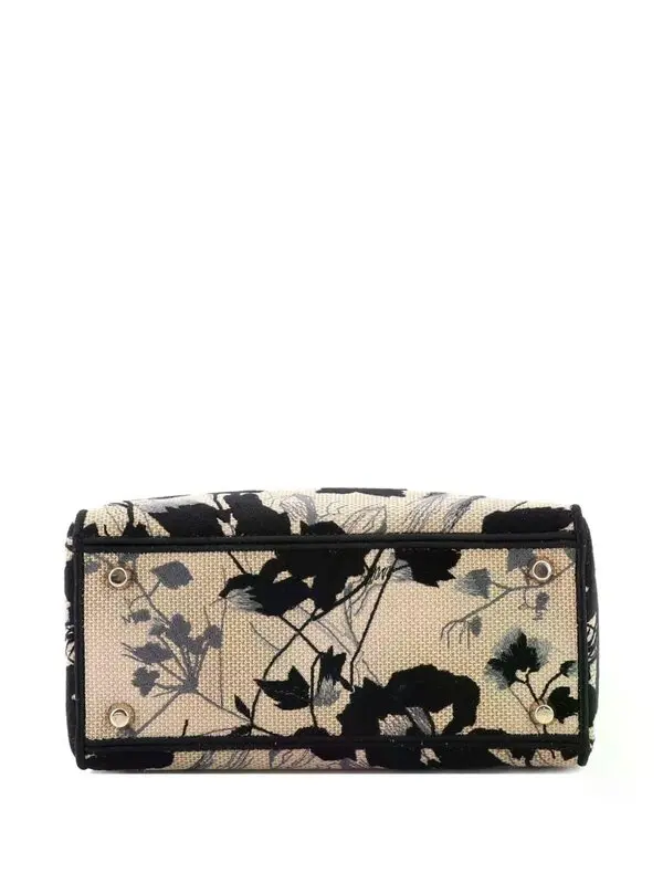 Dior Lady D-lite Embroidered Canvas Medium Satchel - Black