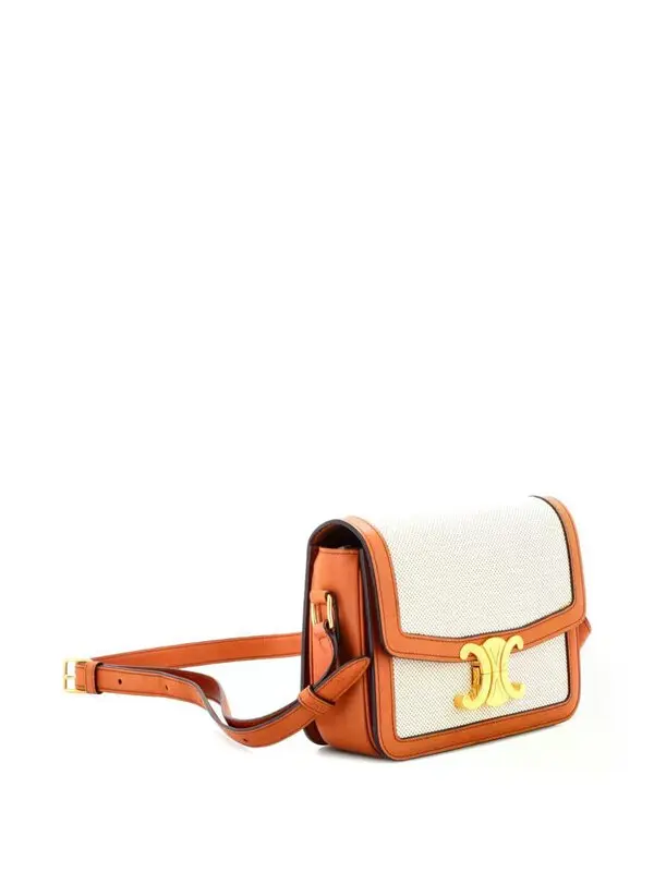 Celine Triomphe Teen Crossbody Bag Canvas With Leather