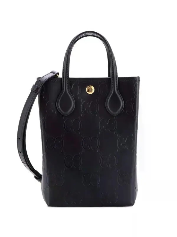 Gucci Vertical Gg Embossed Leather Mini Tote Bag