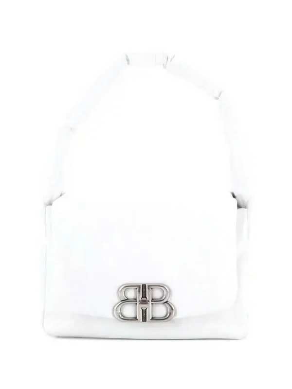Balenciaga Monaco Small Shoulder Bag Padded Leather - White