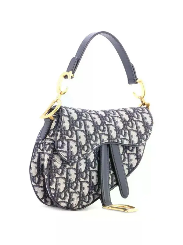 Dior Saddle Handbag Oblique Canvas Mini Shoulder Bag - Blue