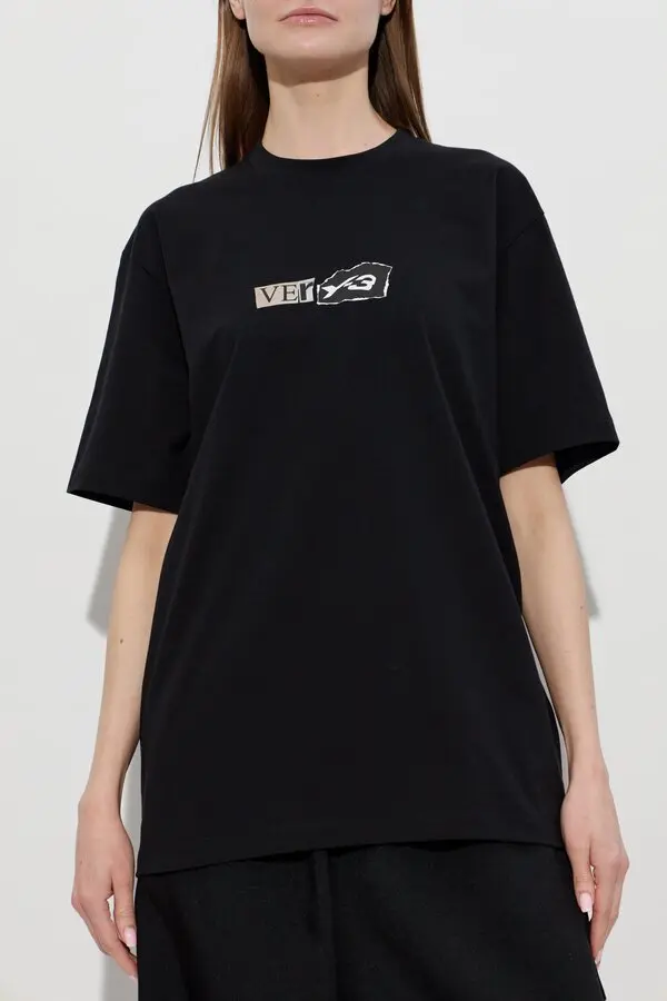 Y3 T-shirt With Logo Print - Black
