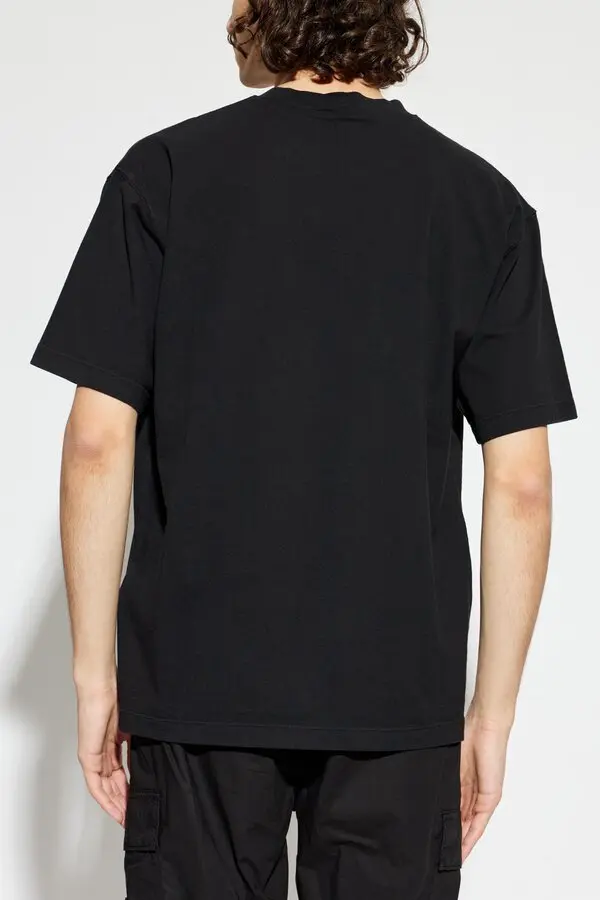 Stone Island T-shirt With Logo Patch - Black
