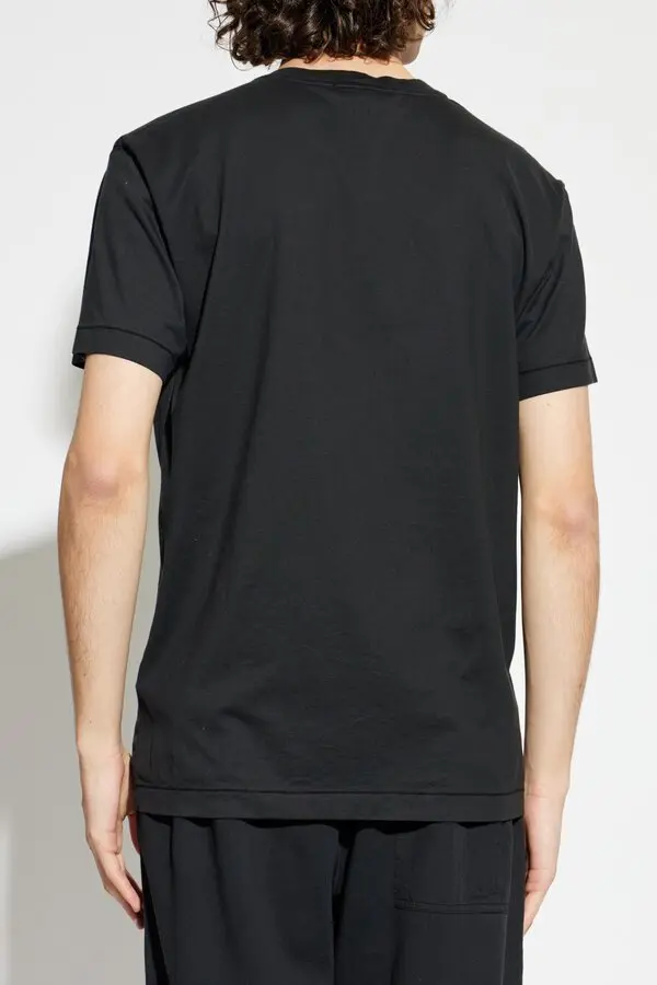 Stone Island T-shirt With Logo Patch - Black