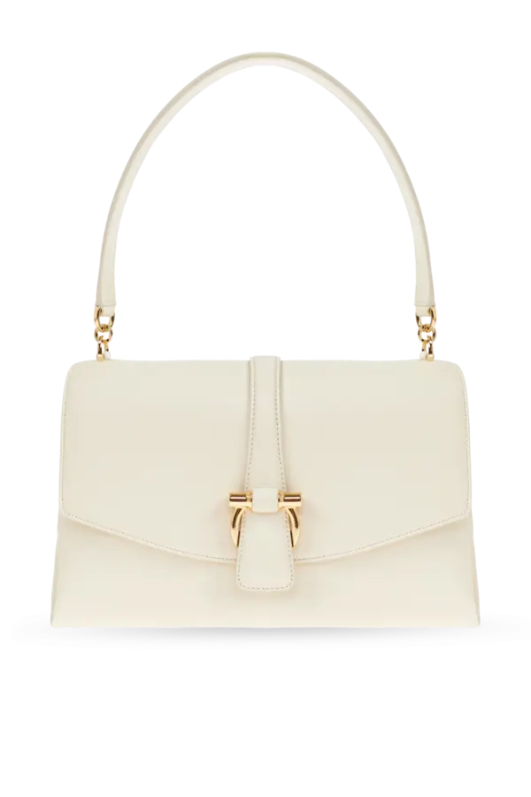 FERRAGAMO Leather Shoulder Bag - Cream