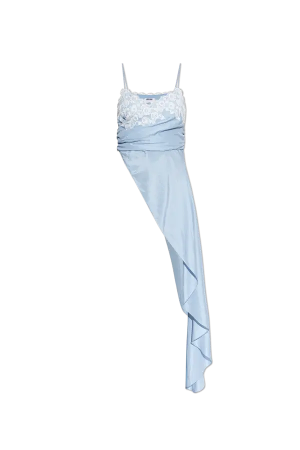 Moschino Asymmetrical Satin Top - Light Blue