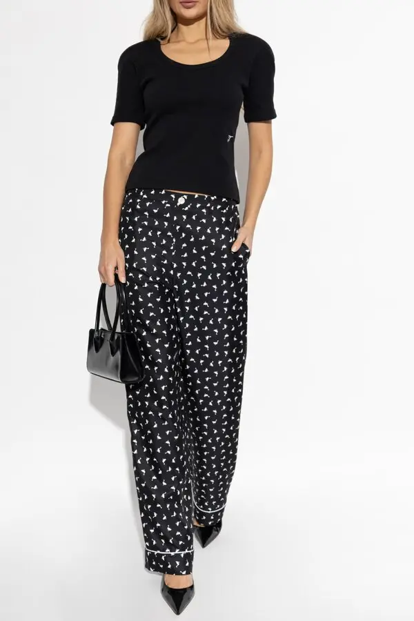 Moschino Printed Silk Trousers