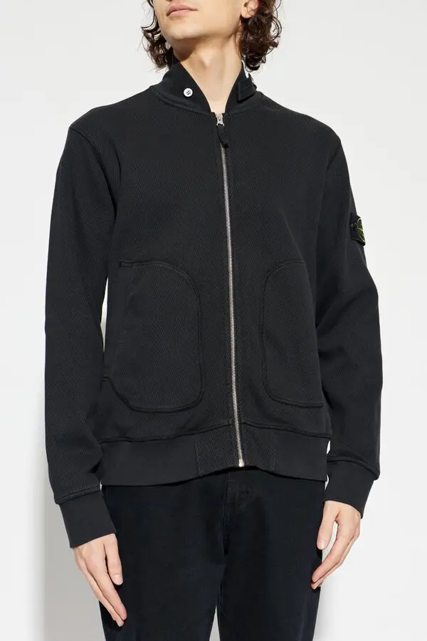 Stone Island Zip-up Cotton Sweatshirt