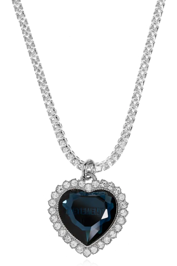 Vetements Heart Pendant Necklace - Silver