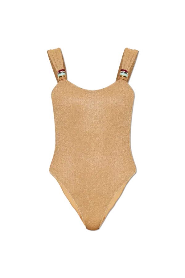 Oseree Metallic One-piece Swimsuit - Gold
