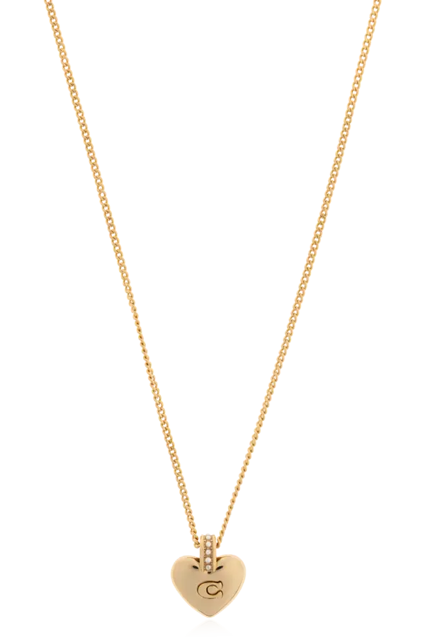 COACH Brass Heart Pendant Necklace - Gold