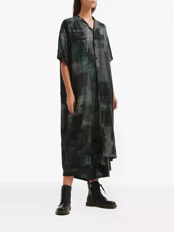 Y’s Printed Button-front Shirt Dress