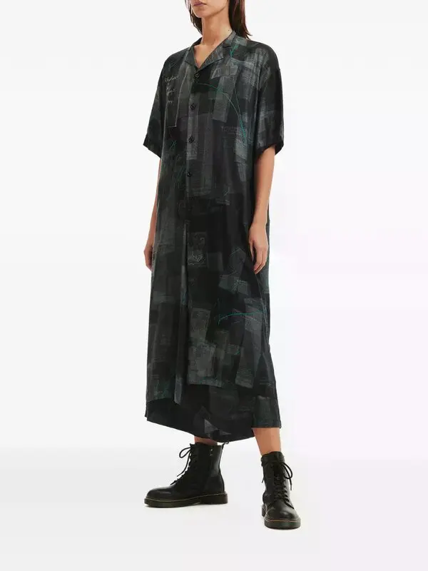 Y’s Printed Button-front Shirt Dress