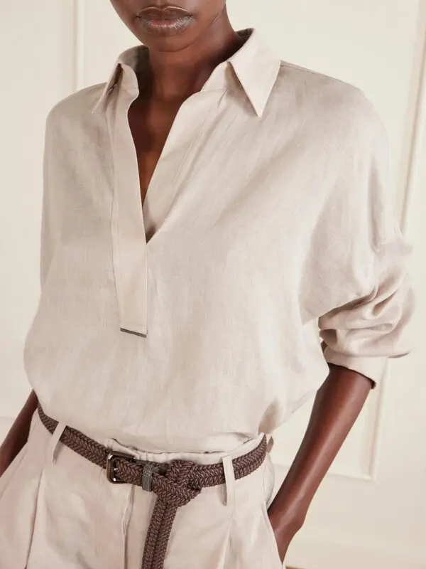 Brunello Cucinelli Linen Blouse - Neutrals
