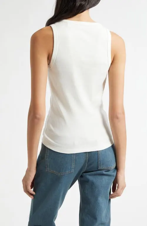 Burberry Cleo Lace-up Rib Tank - Chalk