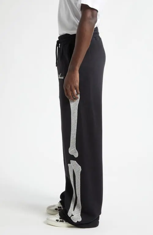 Amiri Bones Oversize Wide Leg Cotton Sweatpants