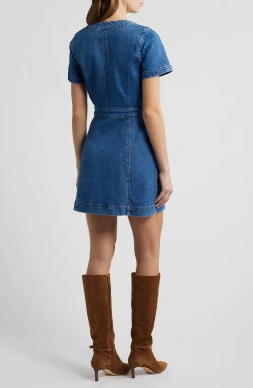 Paige Kiya Snap Front Denim Mini Shirtdress