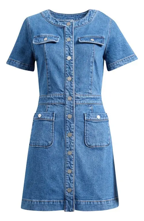 Paige Kiya Snap Front Denim Mini Shirtdress